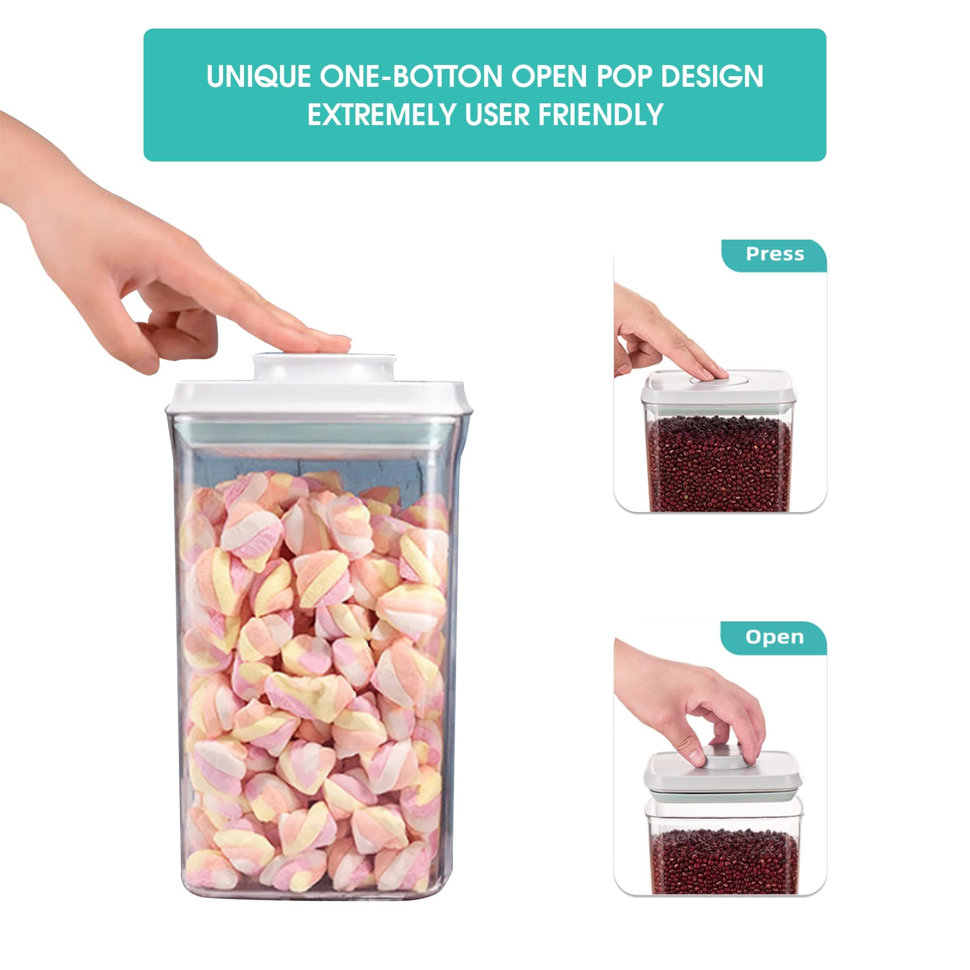 Vhorate Pop Containers for Food Storage, Pop Top Food Storage Containers with Lids BPA Free, Airtight Container Sets for Pantry,Kitchen 4PCS