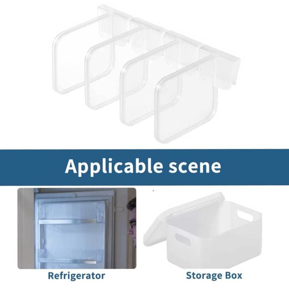 Fridge Drawer Divider,Clear Refrigerator Organizer Bins Partition,Storage Baskets Space Allocator,Portable Drawer Separators Board,Plastic Storage Container Bottle Can Divider Combination(8Pcs)