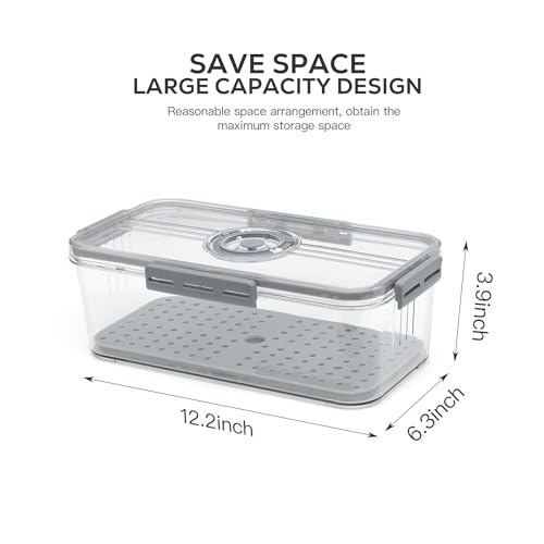 Vacream Vegetable and Fruit Storage Containers for Fridge Organizer Refrigerator,refrigerator organizer bins(Va-Stackable-Grey)