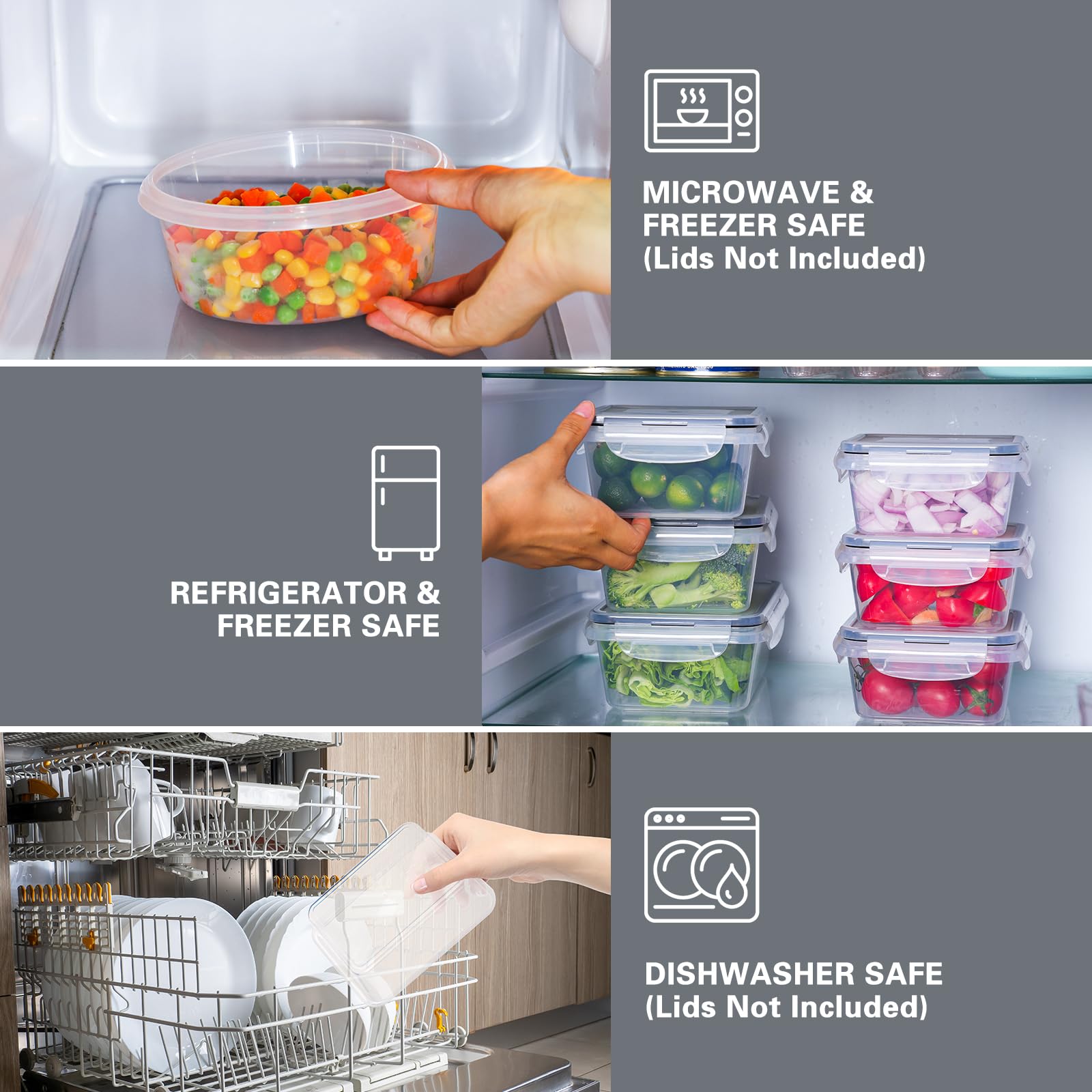 Moretoes 54pcs Airtight Food Storage Containers with lids, 27 Snap Lids and 27 Nesting Containers Plastic Stackable Containers with Labels for Kitchen, Refrigerator Organization, BPA Free, Diswasher