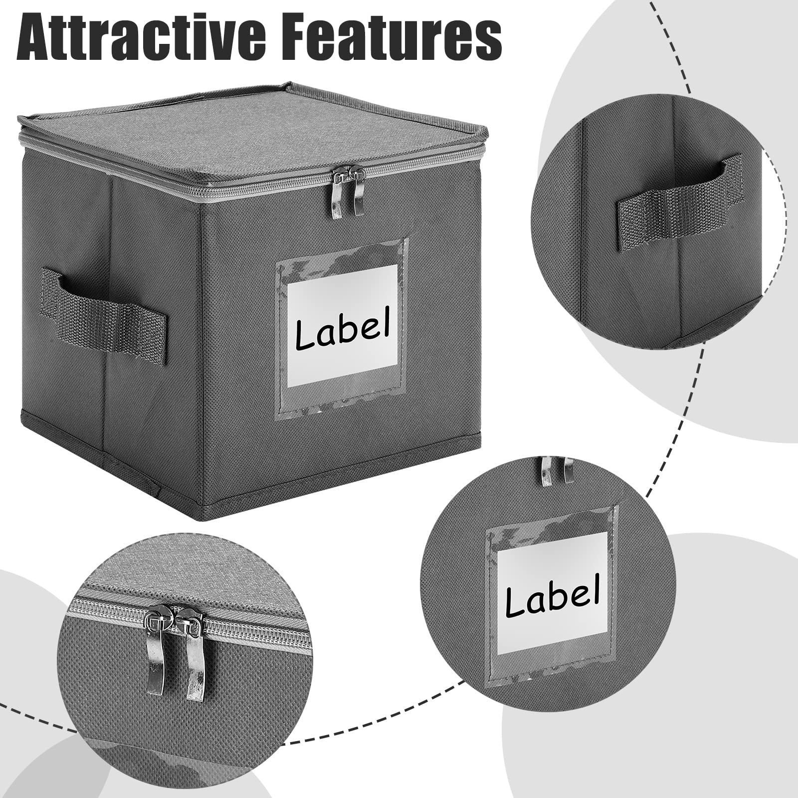 Karenhi 4 Pcs China Storage Containers Hard Shell, China Plate Storage Containers with Lid Stackable Platter box for Dishes Plates, Grey