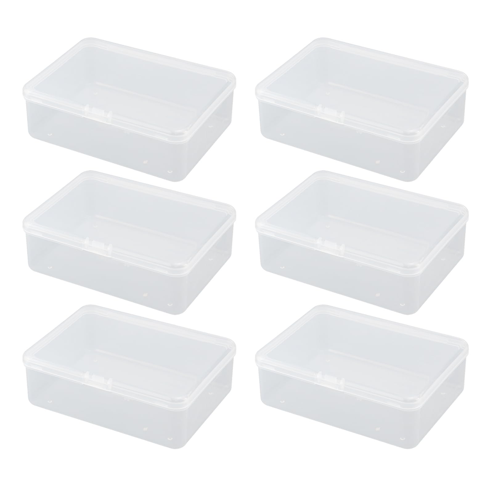 Tighall 6pcs/Pack Clear Plastic Storage Containers Box with Lids for Organizing Stackable Storage Bin Home Storage and Organization Acessory