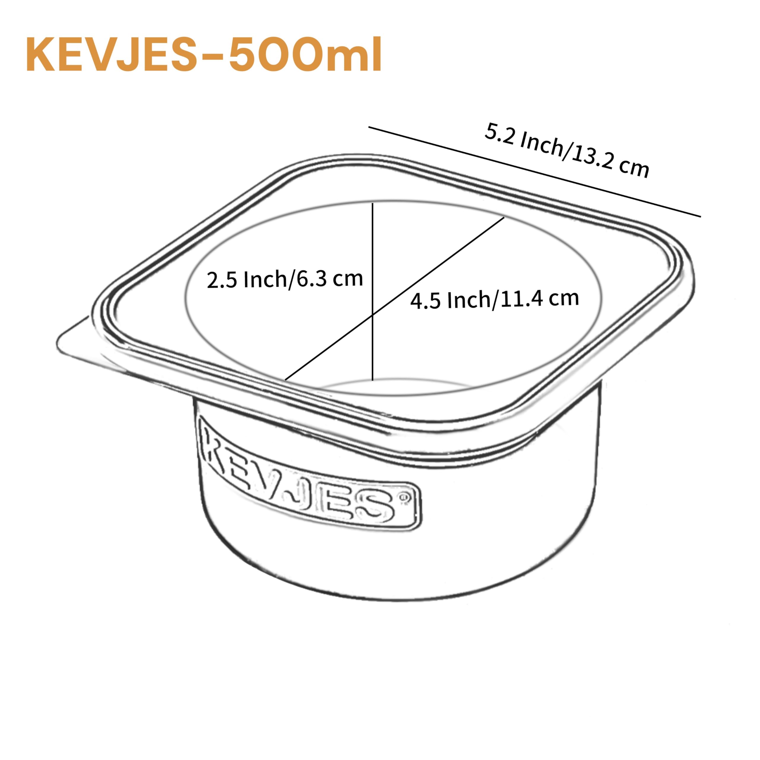 KEVJES Stackable Silicone Pizza Dough Proofing Containers with Lids-500ml portion-6pack (1 Yellow+1 Green+1Blue+1 Gray+1 Space Gray+1 Red)
