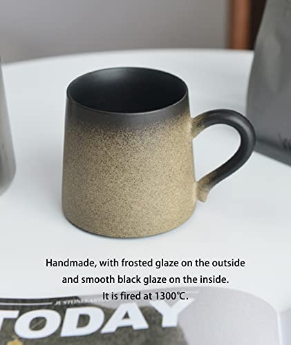 SHANYANTAOCI Chinese style Ceramic Coffee Cup,12 oz Coffee Mug Ceramic Cup Frosted and Matte, Unique Tea Mug for Home and Office, Modern Drinking Cup Water, Original Gifts for Birthday and Christmas