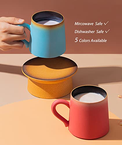 SHANYANTAOCI Chinese style Ceramic Coffee Cup,12 oz Coffee Mug Ceramic Cup Frosted and Matte, Unique Tea Mug for Home and Office, Modern Drinking Cup Water, Original Gifts for Birthday and Christmas