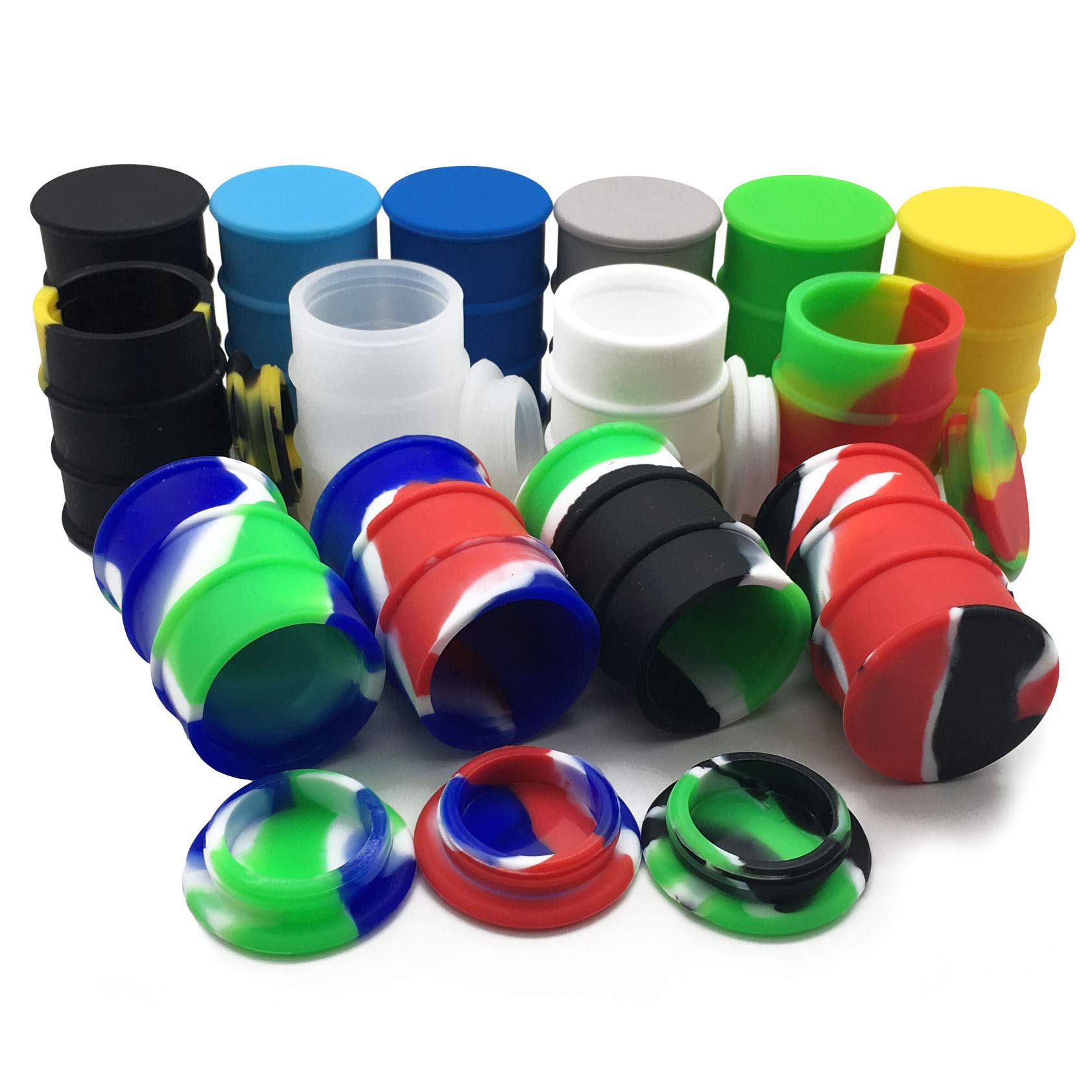 KUVIS 26ml Barrel Silicone Containers Concentrate Oil Non-stick Jars Food Grade (35)