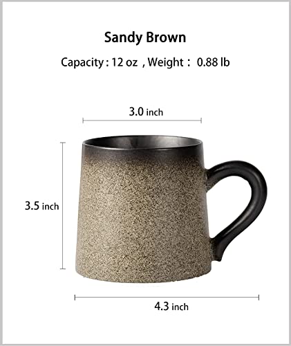 SHANYANTAOCI Chinese style Ceramic Coffee Cup,12 oz Coffee Mug Ceramic Cup Frosted and Matte, Unique Tea Mug for Home and Office, Modern Drinking Cup Water, Original Gifts for Birthday and Christmas