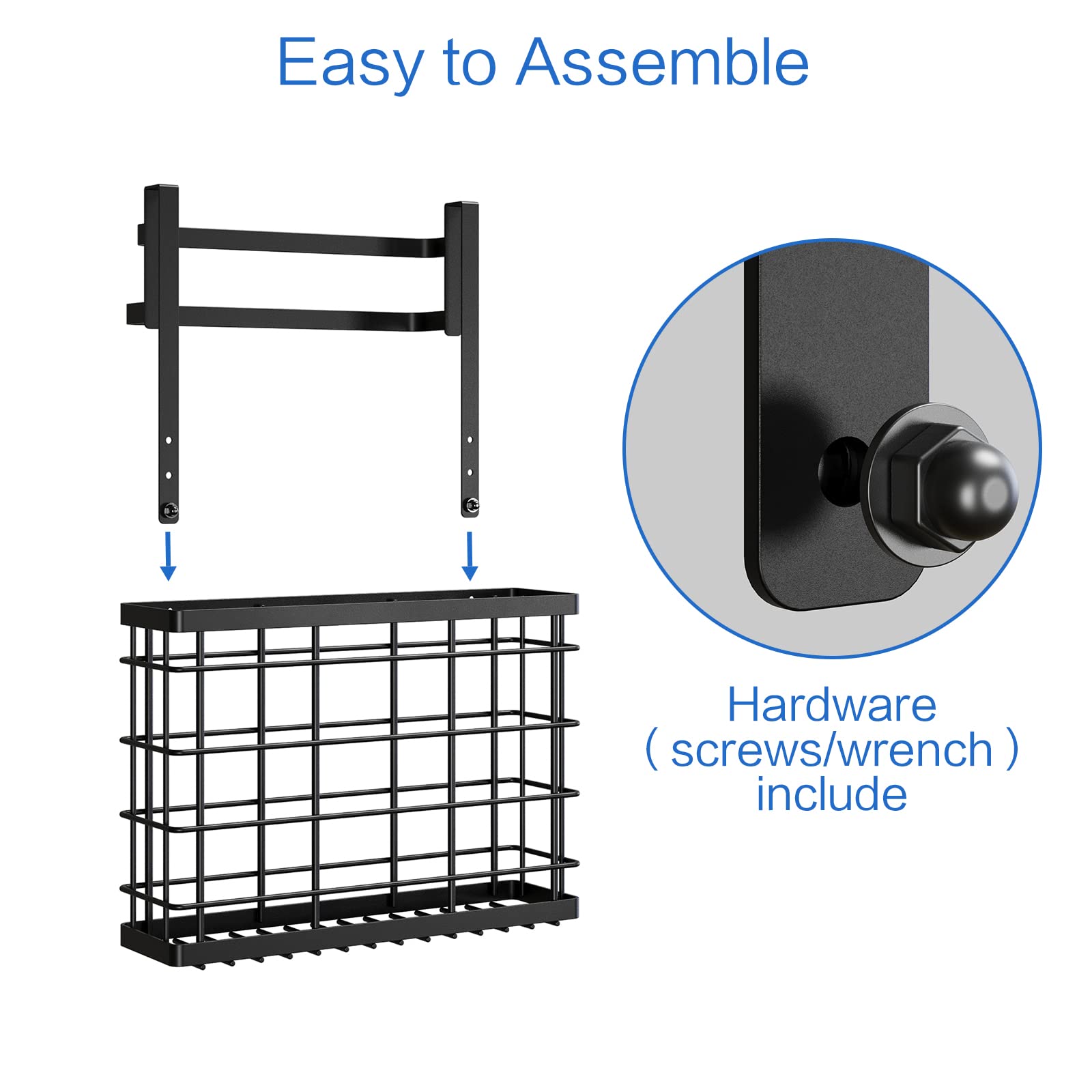LIVOD 2 Pack Cabinet Door Organizer with 2 Double Towel Bar, Cutting Board Organizer, Kitchen Towel Holder with Foil and Wrap Organizer