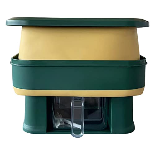 Rice Food Storage Containers, Collapsible 11.6 to 26 Lbs Rice Dispenser with Airtight Locking Lid, Grain Container Food Storage Bin for Kitchen, Dog Pet Cat Flour Sugar Kitchen Pantry Holder
