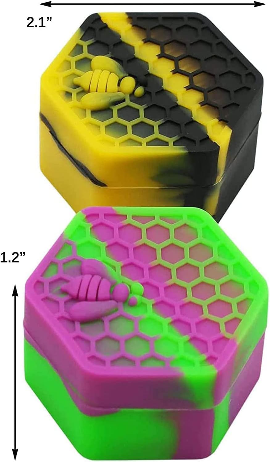 KUVIS 26ml Hexagon Silicone Wax Containers Concentrate Non-stick Jars (5)