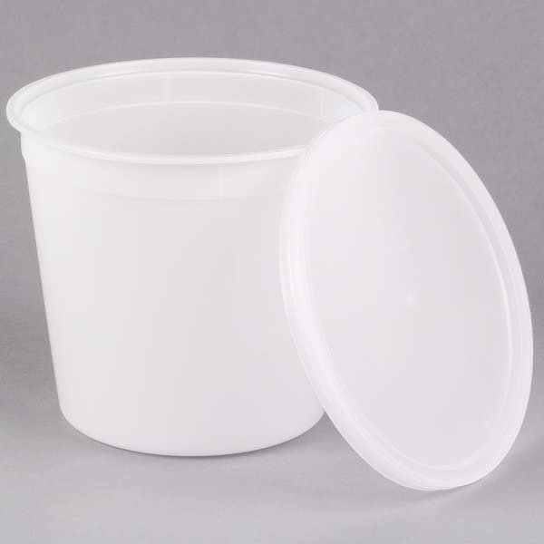 VeZee 168 oz & 5.25 Qt. Translucent Round Deli Container with Lids, A Perfect For Meal Prep Soup, Ice Cream, Freezer, Dishwasher And Microwave Safe:10 Sets