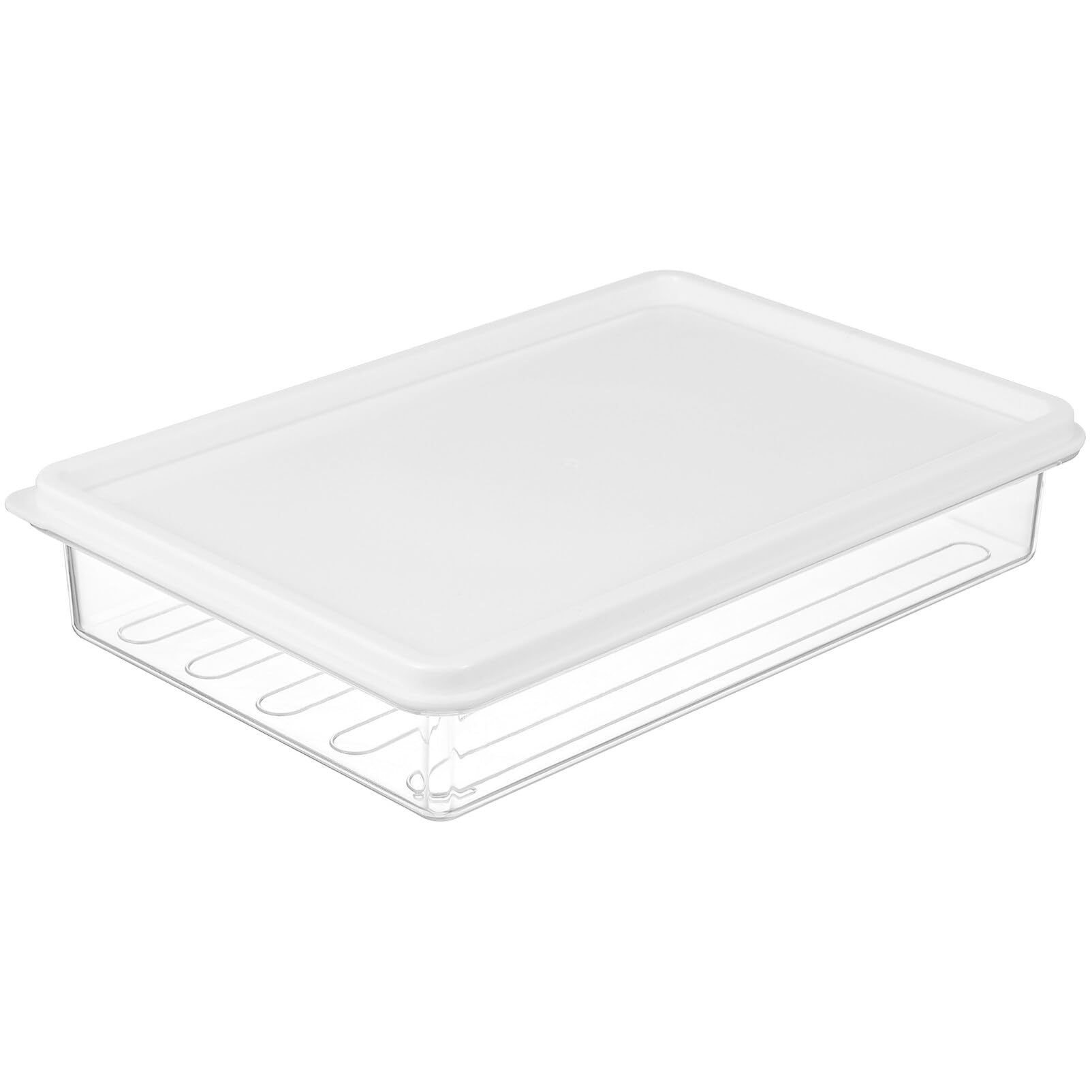 Hemoton Clear Meat Storage Container Bacon Keeper Box Bacon Storage Bins Refrigerator Meat Saver Case Fruit Vegetable Organizer for Home Kitchen 550ml
