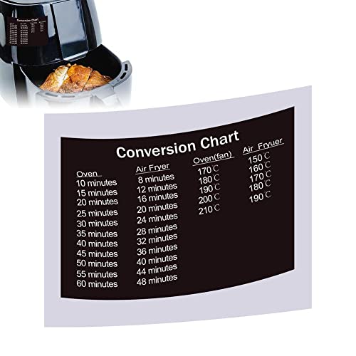 RYGRZJ Air Fryer Conversion Chart Sticker,Air Fryer Accessories Cook Times,Kitchen Conversion Chart,Air Fryer Cooking Times Chart Sticker,Air Fryer Magnetic Cheat Sheet Set