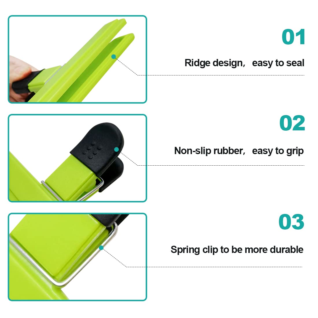 MINERGUY 8 Pack Chip Clips, Large Food Clips, and Bag Clips for Food Storage Keep Food Fresh and Airtight