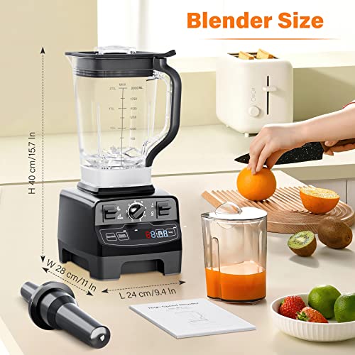 Enfmay Smoothie Blender Maker, 1450W High Performance Blender with 4 Preset Programs, 8 Speeds Control 33000RPM High-Speed, 2L Tritan BPA Free Container, Ice Crush Blender for Smoothie/Ice/Dessert/Nut