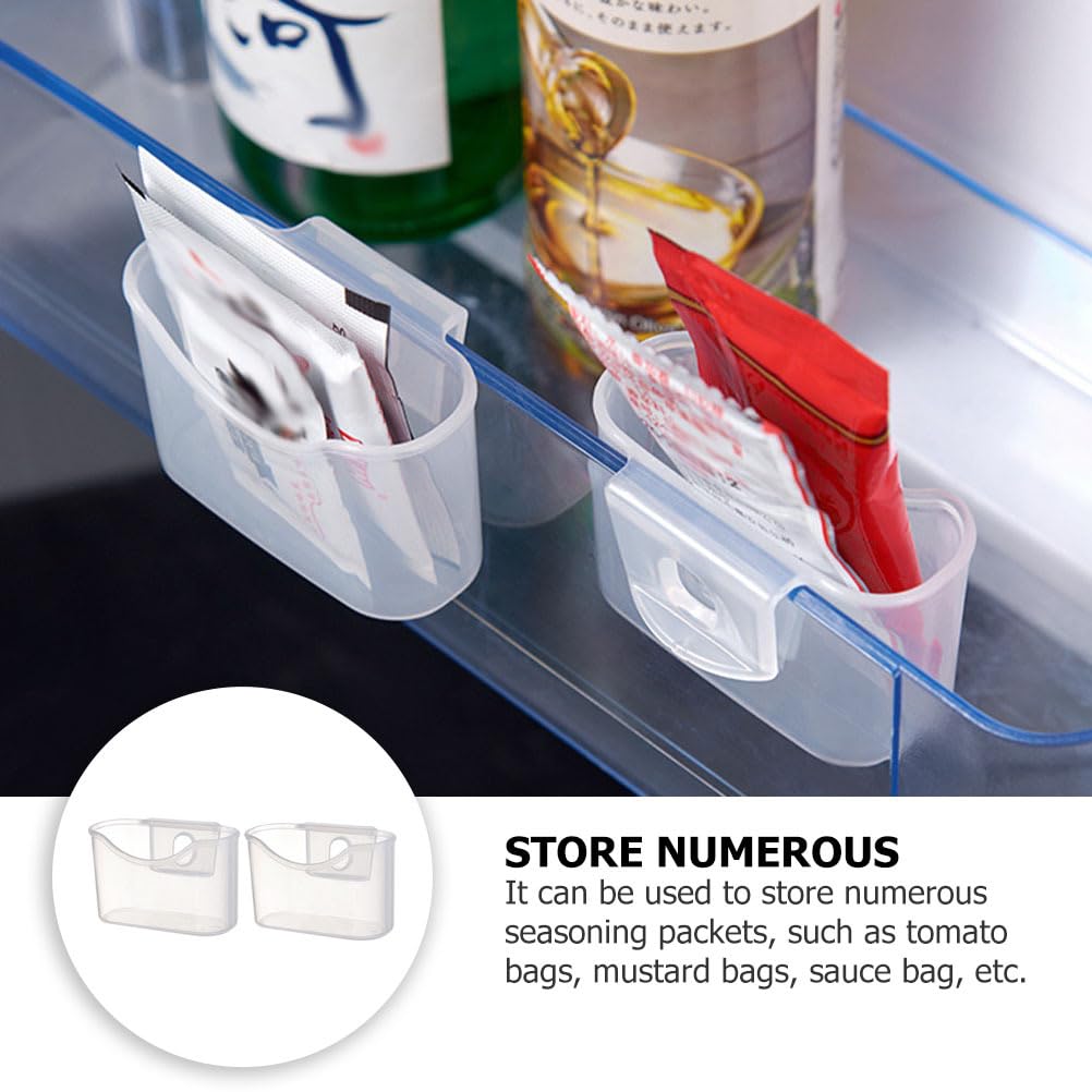 DECHOUS 4Pcs Fridge Space Allocator Refrigerator Door Storage Organizer Hanging Box Cases Refrigerator Plastic Drawer Organizer Cases