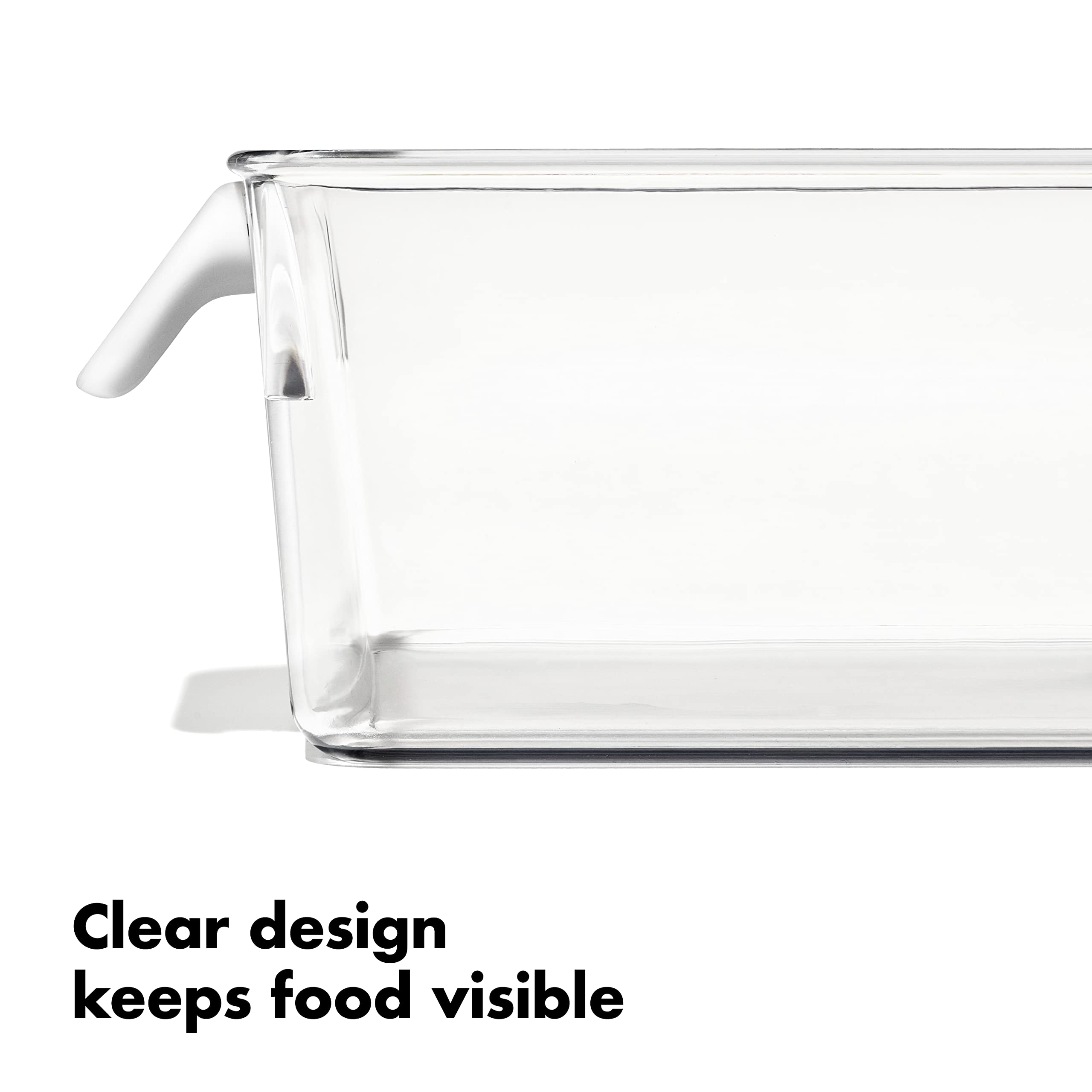 OXO Good Grips Adjustable Fridge Storage Bin - for Condiments, Juice Pouches, Snack Cups and More