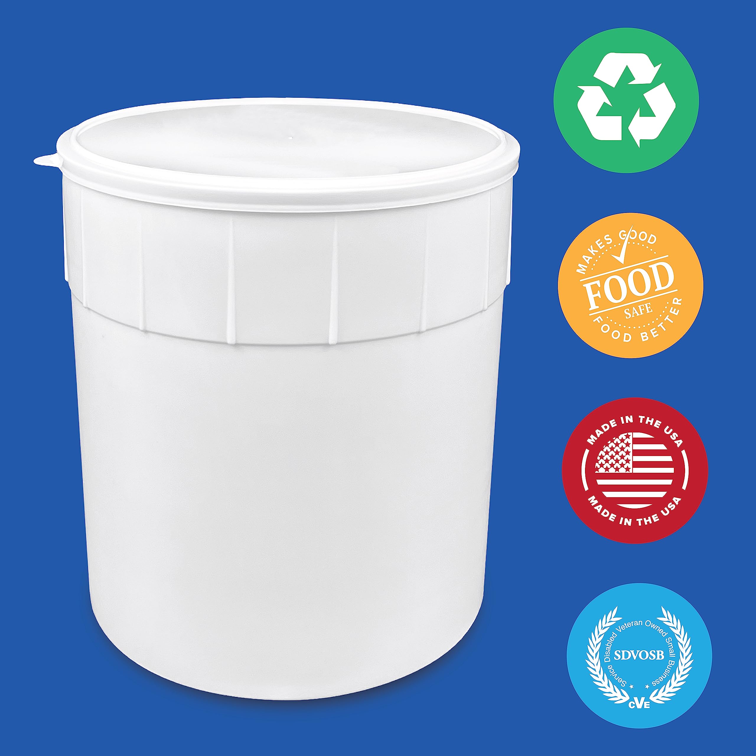 ePackageSupply 3 Gallon Ice Cream Container with Lid - Freezer Safe Storage Container, Round Plastic Container with Lid, BPA Free (1 Count)