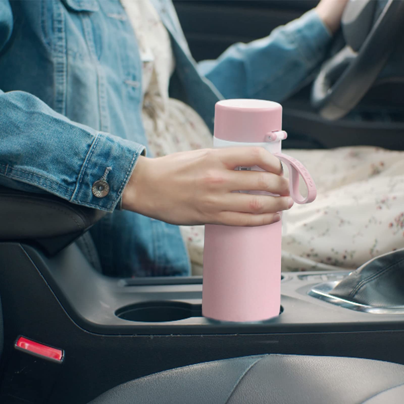 PHILIPS Insulated Stainless Steel Filtered Water Bottle, Replaces 450 Plastic Bottles with 3 GoZero Everyday Water Filters, BPA-Free, Keeps Cold/Hot, 18.6oz Pink
