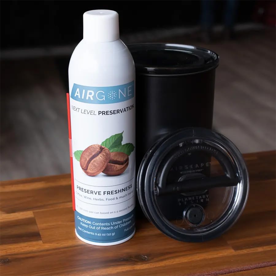 Airscape Inner Lid Upgrade with Fresh Port and Degassing Valve - Fits Small and Medium Stainless Steel Airscape - Extend Freshness with Argon Flush Inert Gas Insertion Valve and Off Gas Umbrella