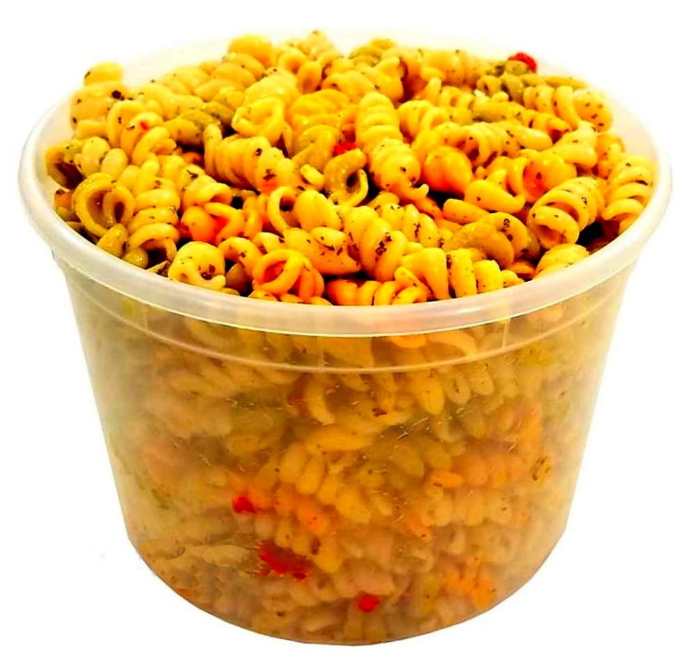PACTOGO 64 oz (1/2 Gallon) Heavy Duty Round Plastic Deli Soup Containers with Lids, For Meal Prep Containers | BPA Free | Stackable | Leakproof | Microwave/Dishwasher/Freezer Safe (Pack of 5 Sets)