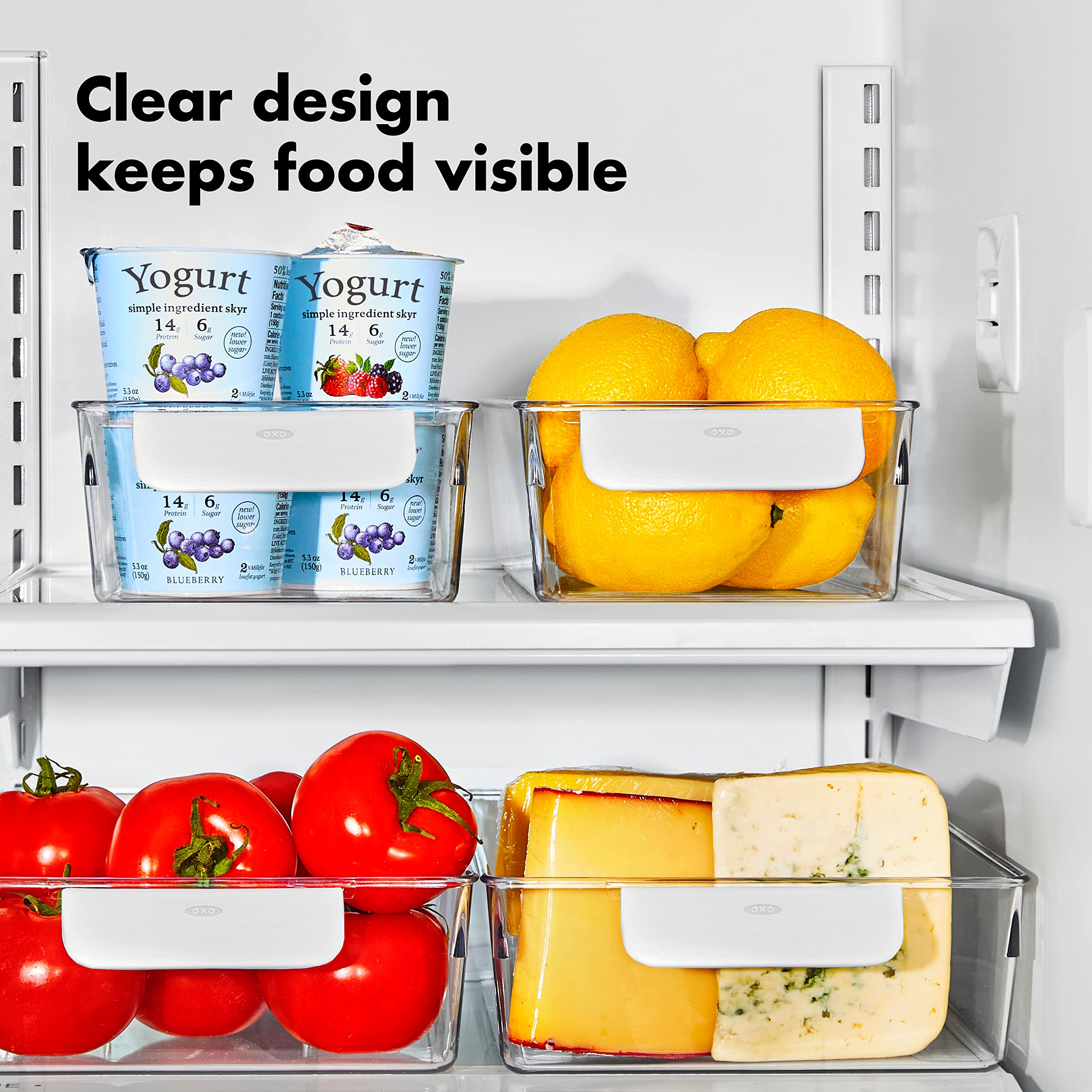 OXO Good Grips 4-Piece Fridge Storage Bin Starter Set