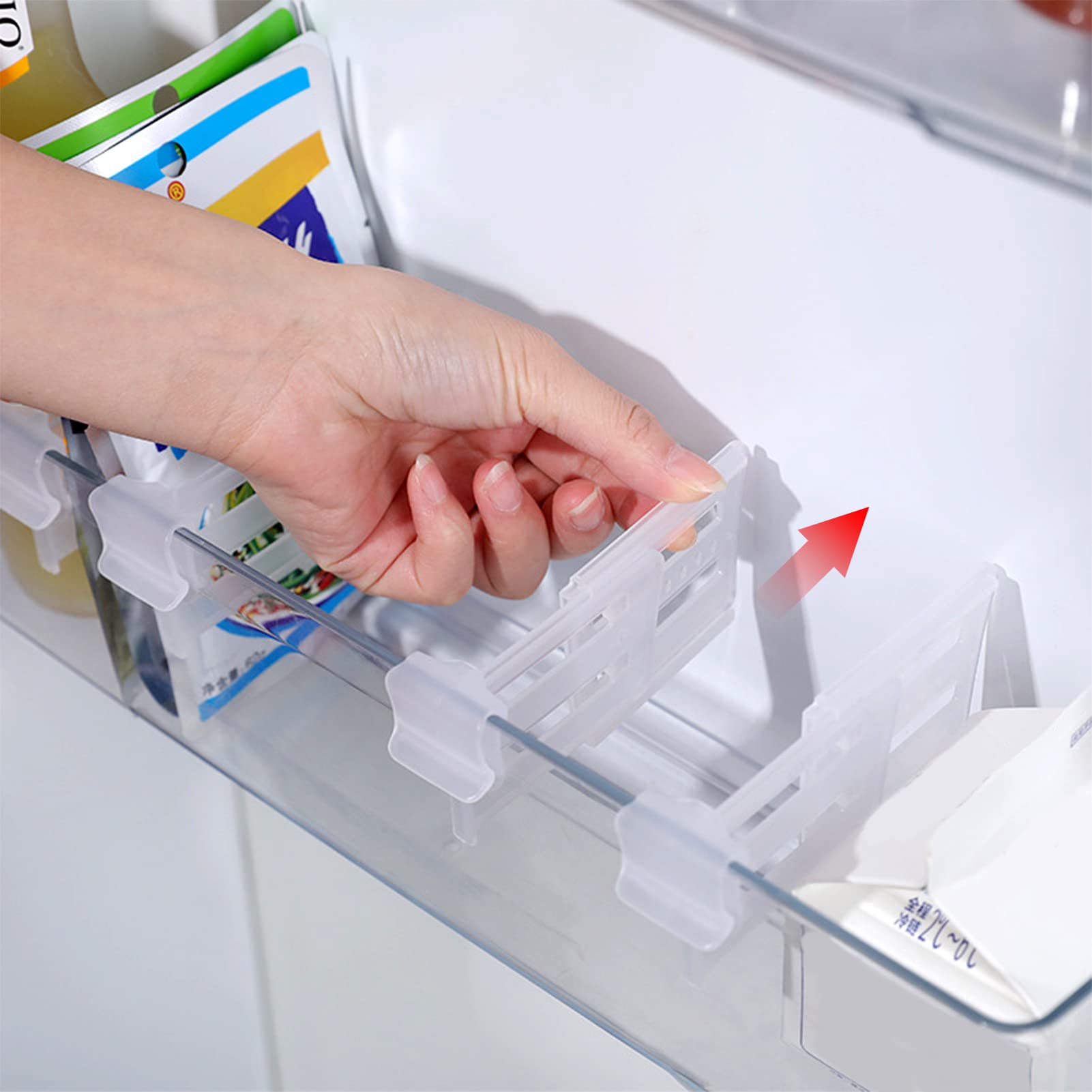 Simfree 12 PACKS refrigerator dividers,refrigerator dividers for shelves,Plastic Refrigerator Dividers Organizer,Expandable from 2.5-4.3 inches drawer dividers for refrigerator drawer,Kitchen Storage