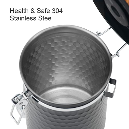 TEDSWAIT Coffee Canisters Airtight Coffee Bean Storage Container Kitchen Stainless Steel Food Storage Container with Scoop Date Tracker & CO2 Valve 61Fl Oz (Diamond Black)
