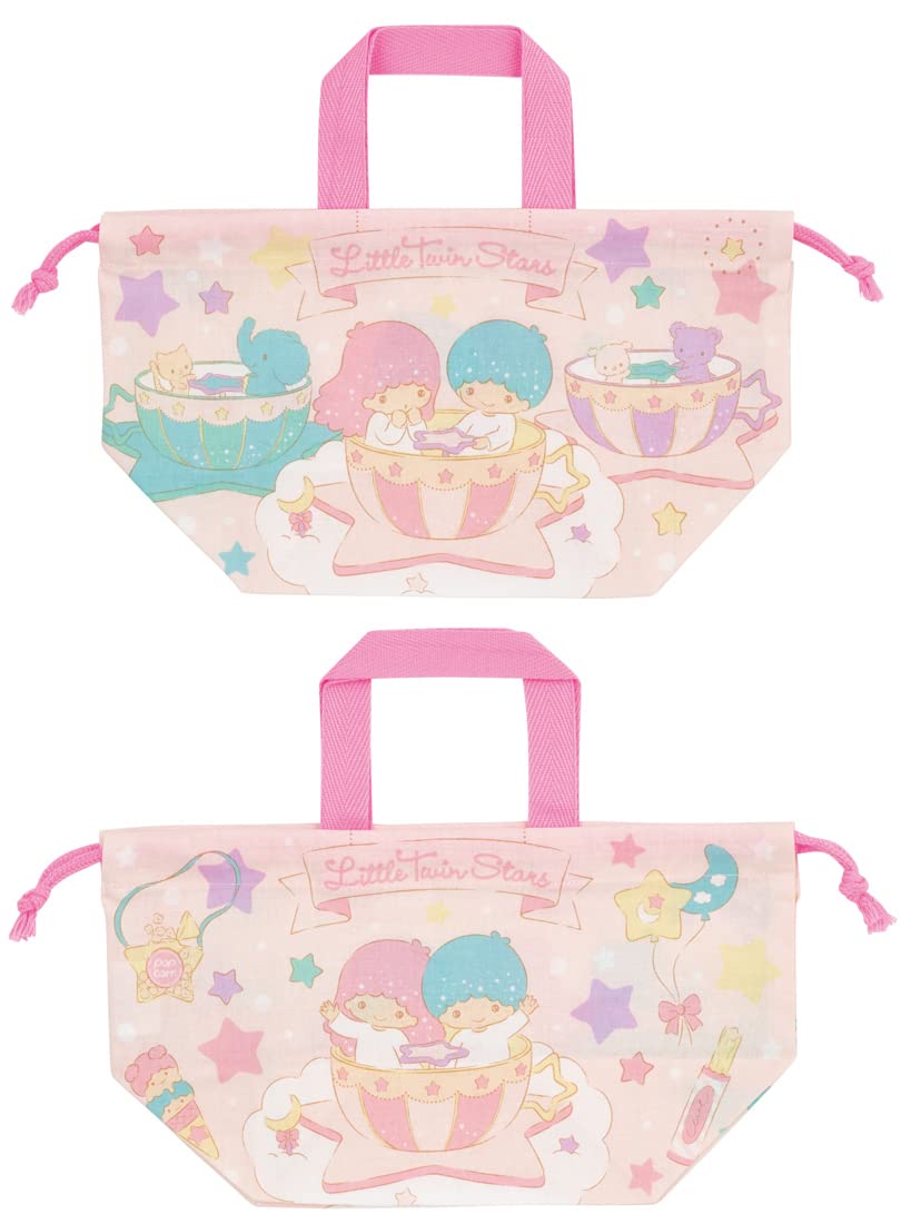 Skater Bento Drawstring Bag, Little Twin Stars, Sparkly Amusement Park, Sanrio, Made in Japan