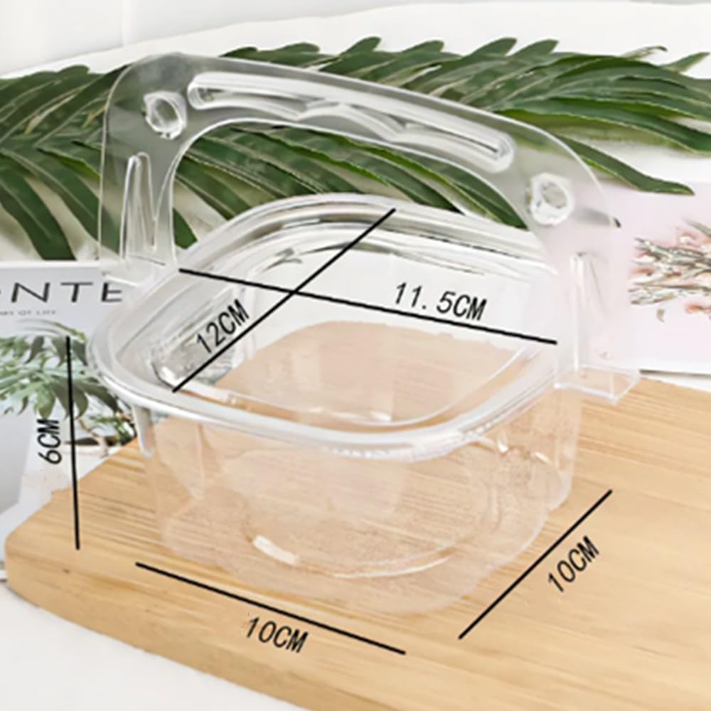 OUKEYI Cake Slice Plastic Containers with Lids, Portable transparent flower basket thousand layer cake packaging box, Food Box, Take Out Togo Packaging for Home, Bakery and Cafe Business (25 Pack)