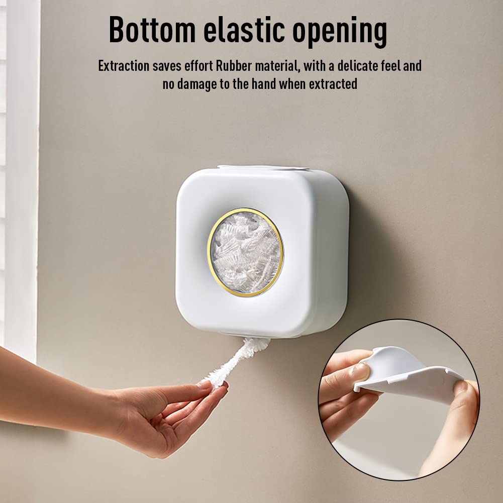 Elvaesther Wall Wrap Storage Box Dispenser, Plastic Fresh Keeping Bag Storage Box Wall Mounted Cling Film Storage Box with 300 Food Cling Film Removable Cling Film Box