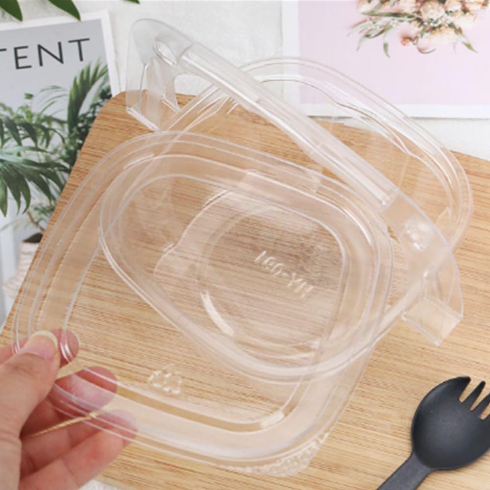 OUKEYI Cake Slice Plastic Containers with Lids, Portable transparent flower basket thousand layer cake packaging box, Food Box, Take Out Togo Packaging for Home, Bakery and Cafe Business (25 Pack)