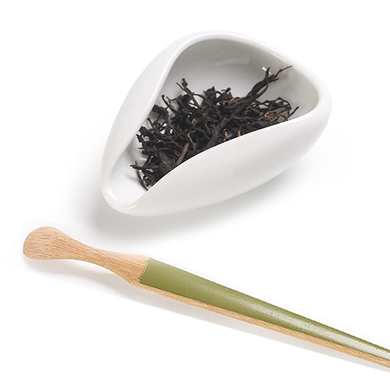 Ulirds Coffee Beans Dosing Cup,Weigh Coffee Bean Container,Pure White Ceramic Tea Vessel,Loose Tea and Flower Petals Tea Set,Well Made Cha He