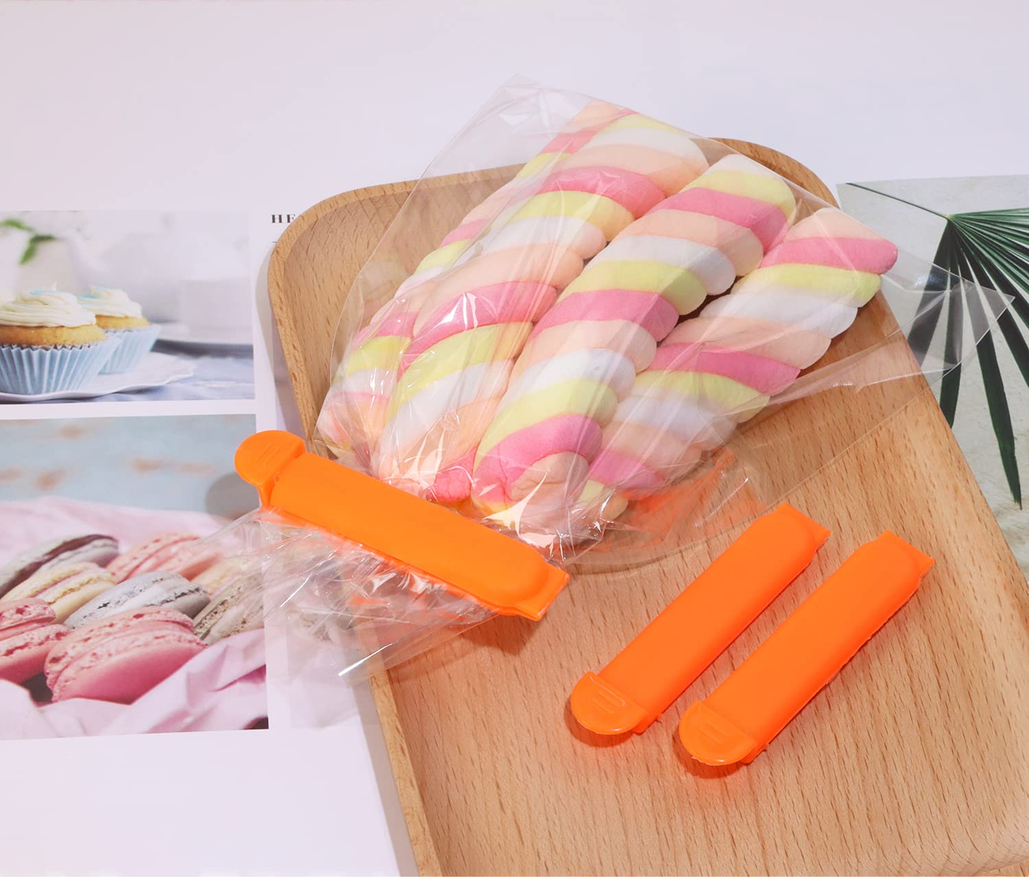 PENTA ANGEL Bag Sealing Clips 20Pcs Reusable Colorful Plastic Chip Clips Bread Bag Clamp for Home Kitchen Food Snack Packages Storage (20)