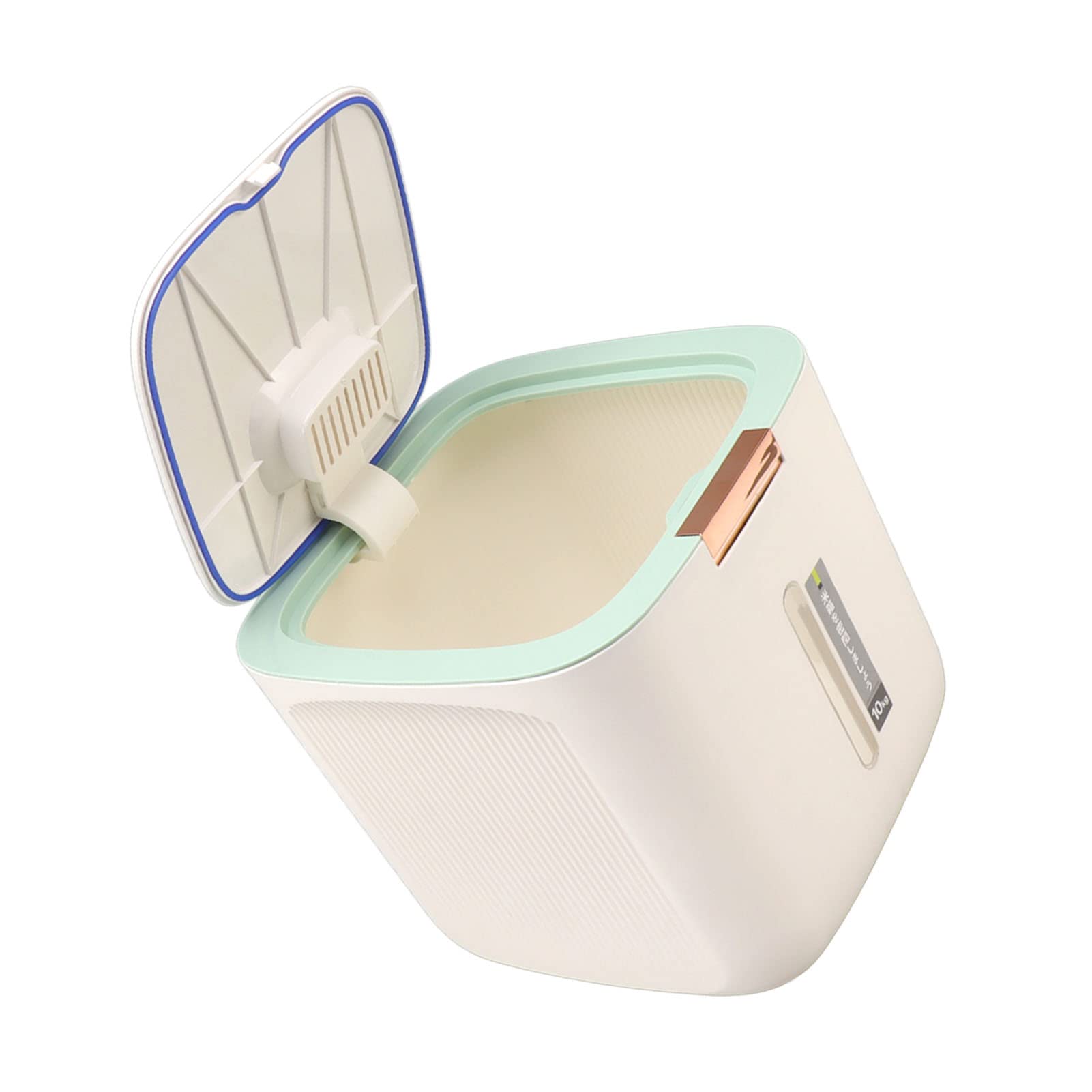 Rice Storage Container, 22.lb Food Storage Container with Lid and Measuring Cup, Moistureproof Cereal Grain Storage Box for Beans Grain Flour and Pet Food (Light Green)