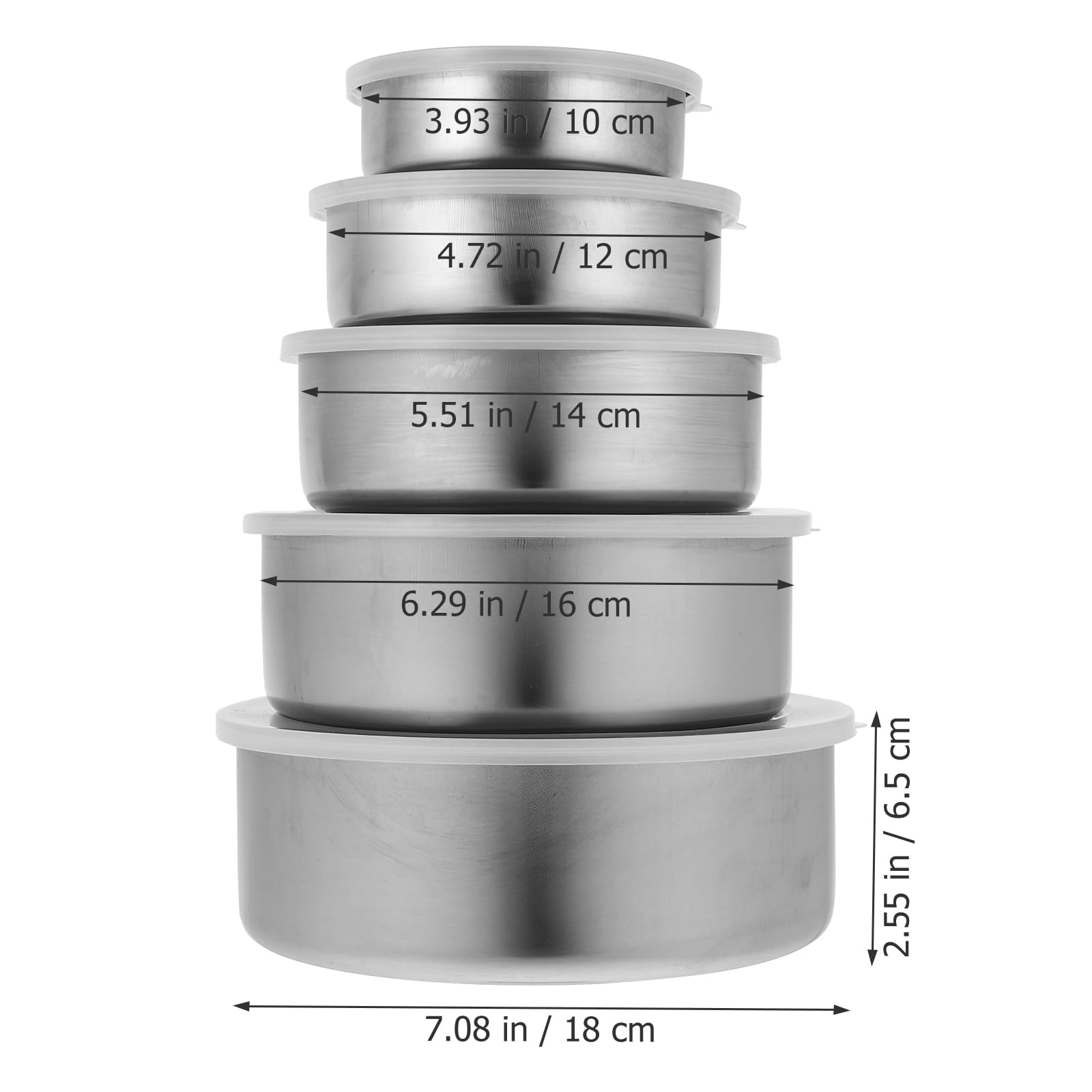 UPKOCH Snack Set Containers Pasta Containers 5pcs Box Food Prep Containers Travel Stainless Steel Bowls Home Accessories Round Crisper Sealing Bowls 5 Piece Set Lunch Box