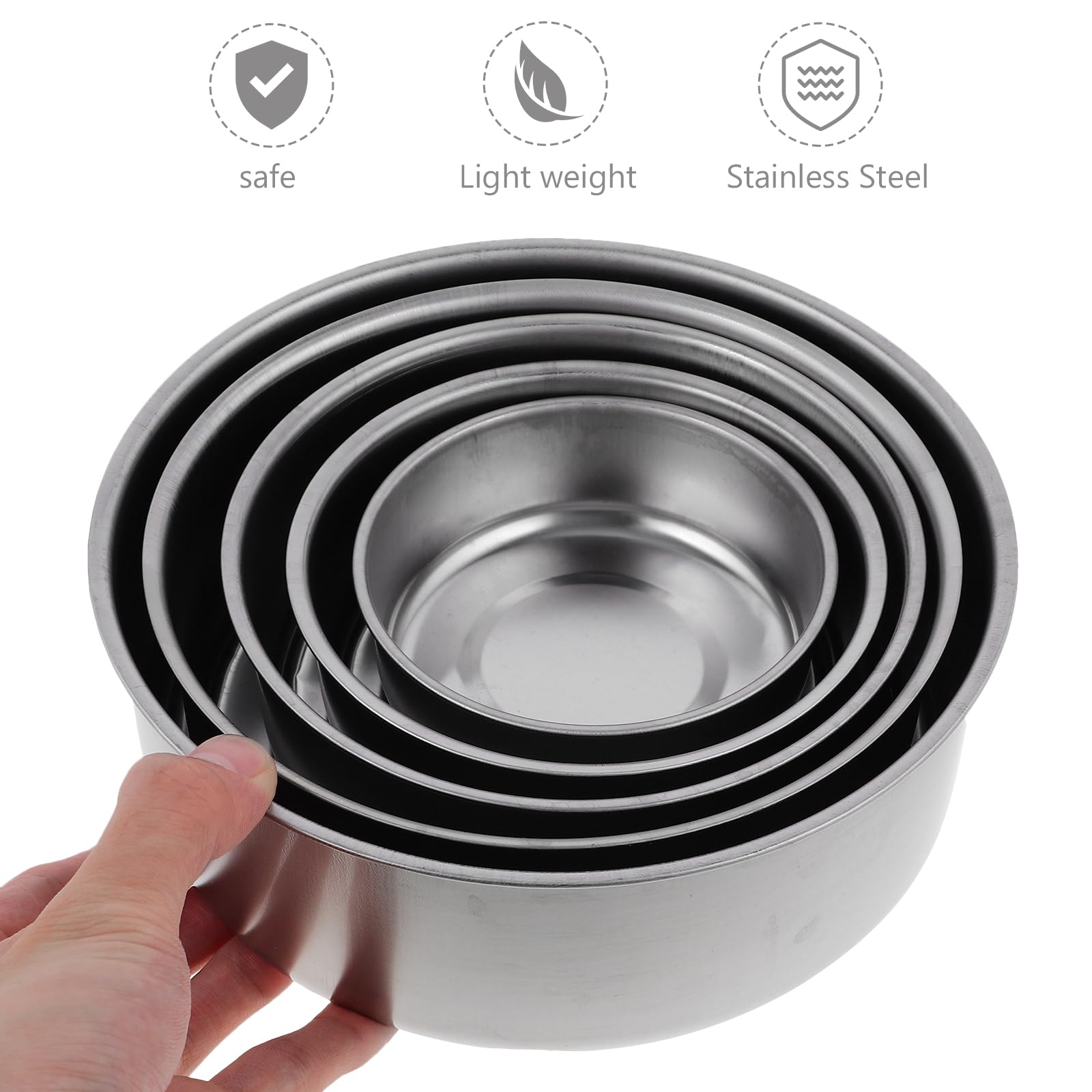UPKOCH Snack Set Containers Pasta Containers 5pcs Box Food Prep Containers Travel Stainless Steel Bowls Home Accessories Round Crisper Sealing Bowls 5 Piece Set Lunch Box