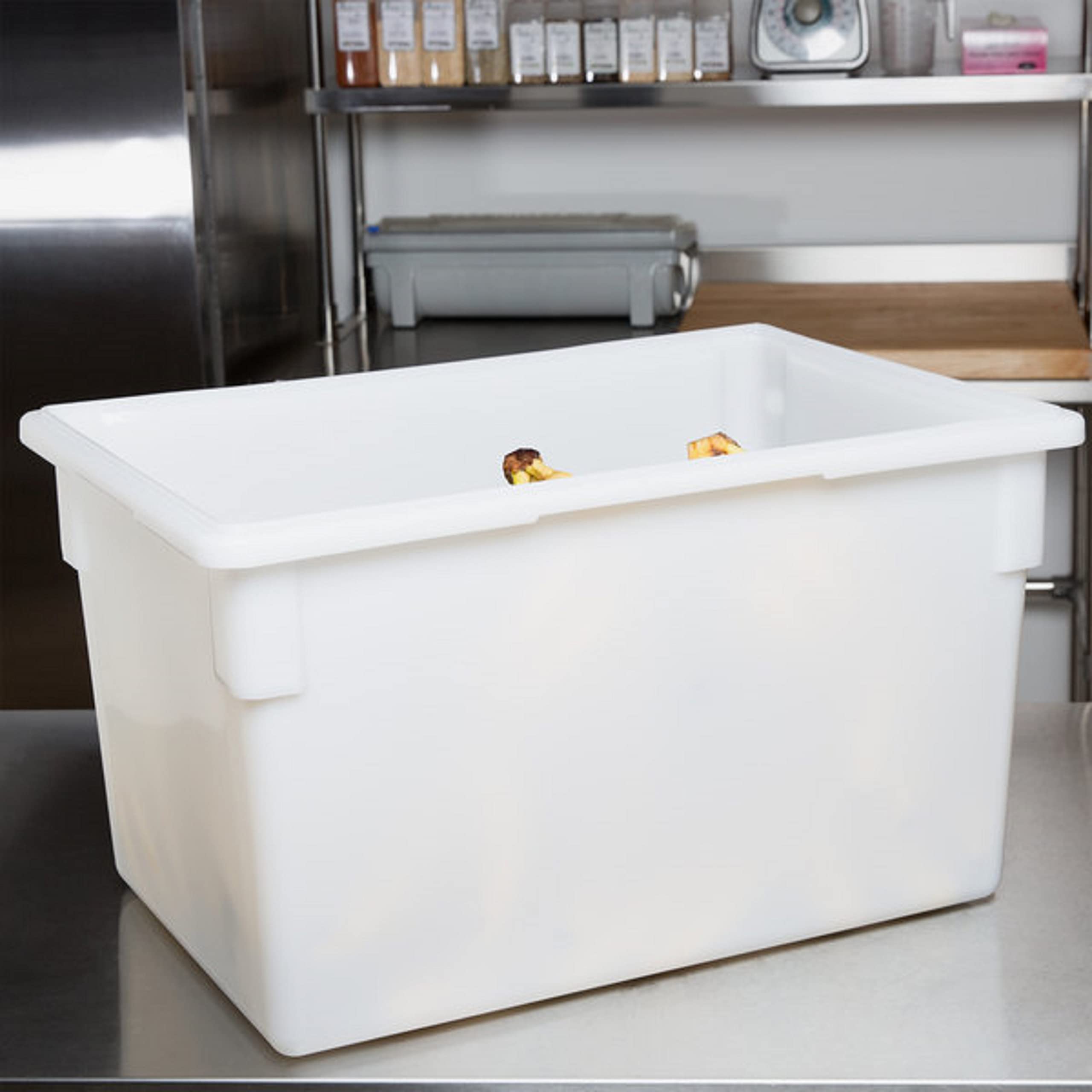 TrueCraftware- 22 Gallon White Food Storage Box Polypropylene 18" X 26" X 15"- Food Storage Container Meal Prep Food Storage for Home Cafeteria Kitchen Pantry Organization Dishwasher Safe