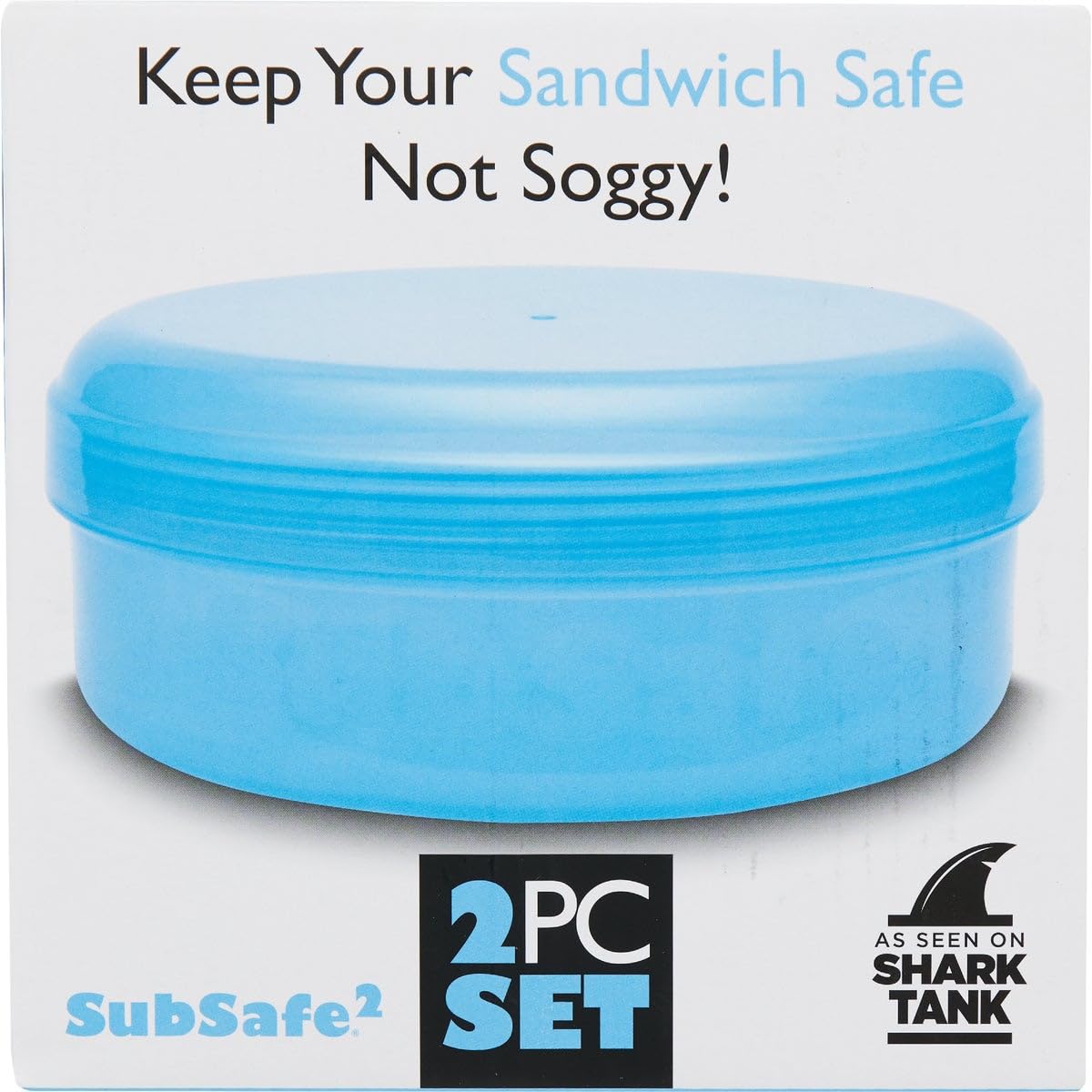 SubSafe Sandwich Safe, Reusable Sandwich Container for Square Bread, Keeps Sandwiches Fresh, Ideal for Boating & Coolers, 2-Pack