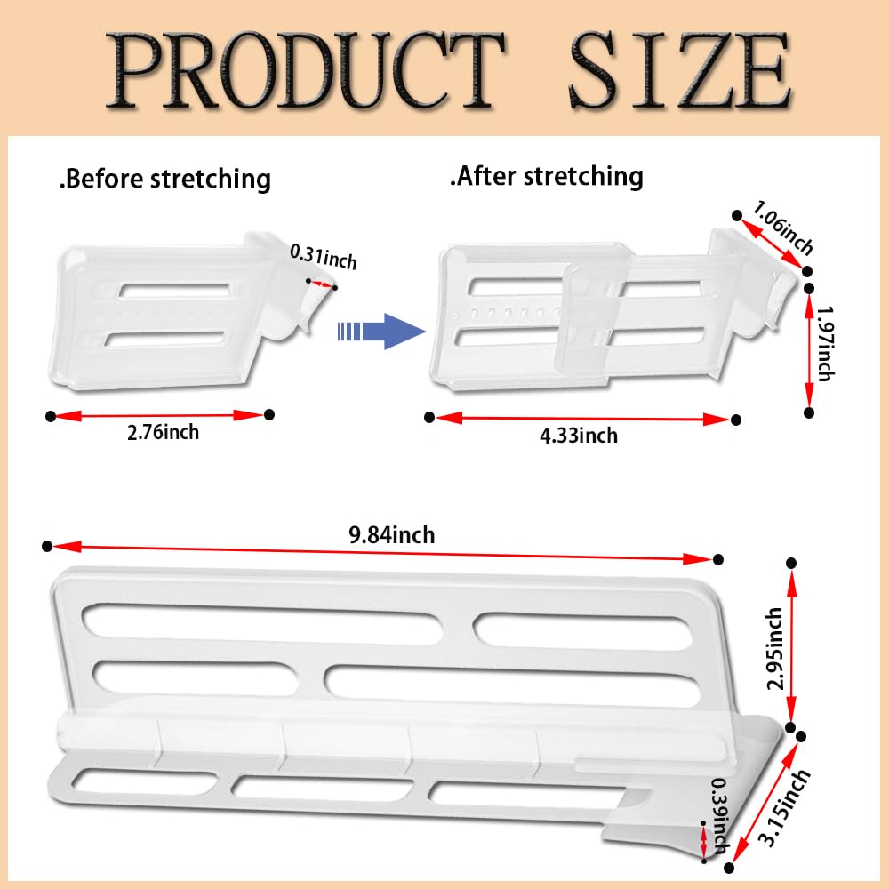 16Pcs Fridge Divider set, 8 Bigger Refrigerator Dividers for Glass Shelves in Freezer Cupboard Cabinet Drawer, with 8 Smaller Adjustable Fridge Dividers for Fridge Door Organizer Grid Separator.