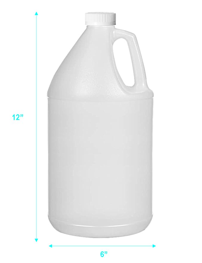 ljdeals 2 Pack 1 Gallon Reusable Plastic Jugs, Ergonomic Handle with Child Resistant Lids, Food Safe, BPA Free, Leak-Resistant, HDPE Plastic Container for Water, Liquids and more, Made in USA