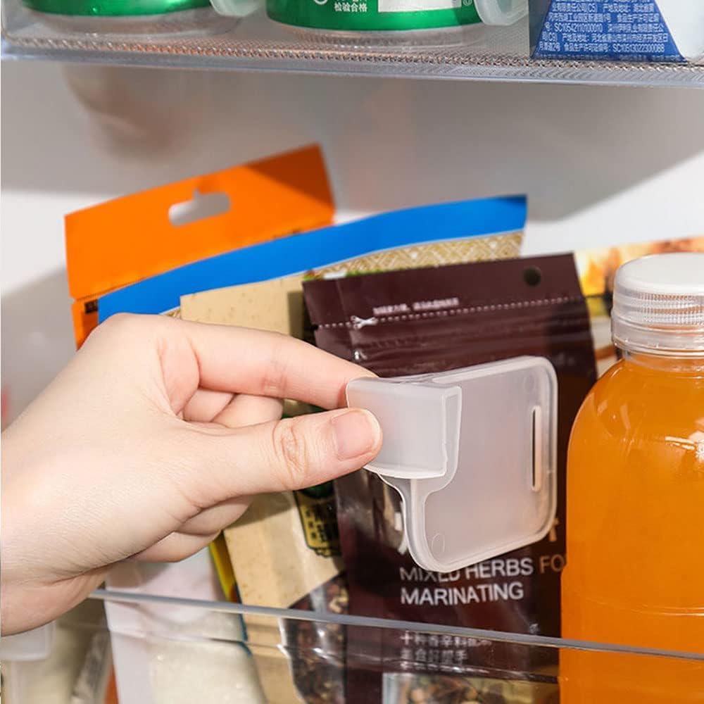 ADVOK Refrigerator Dividers Organizer, 12Pcs Plastic Hanging Ornament, Adjustable Snap-on Storage Box, Fridge Door Space Separators, Kitchen Pantry Gadget