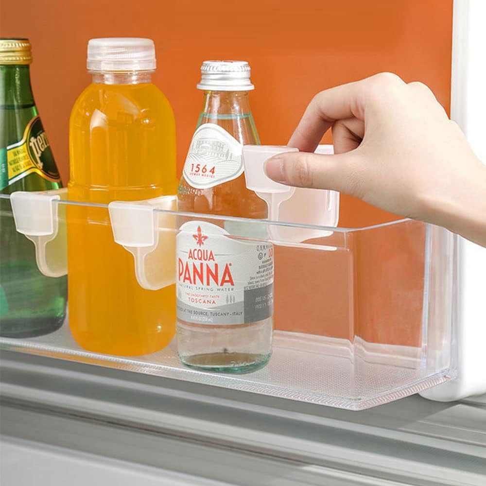 ADVOK Refrigerator Dividers Organizer, 12Pcs Plastic Hanging Ornament, Adjustable Snap-on Storage Box, Fridge Door Space Separators, Kitchen Pantry Gadget