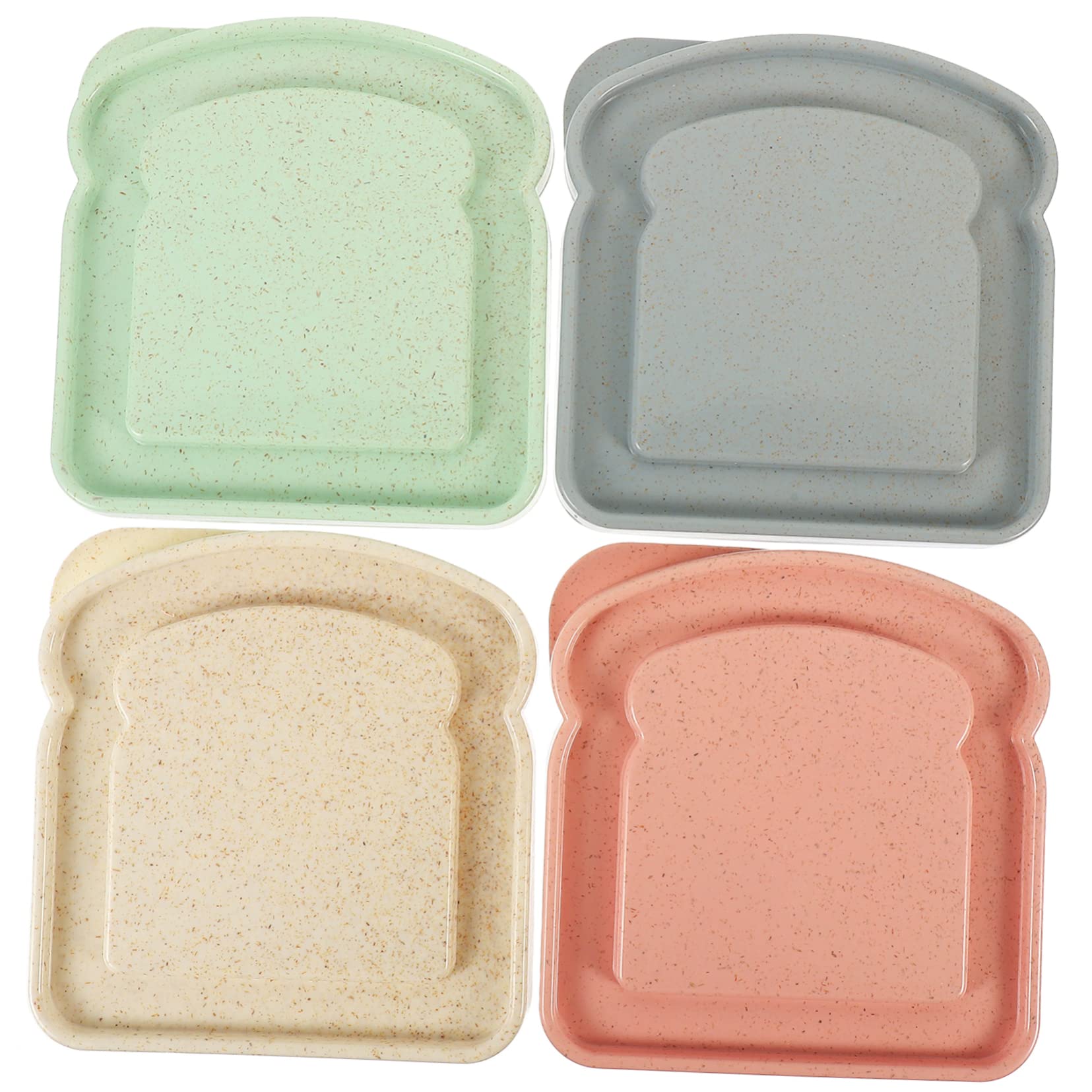 KICHOUSE 4pcs Portable Sandwich Containers Toast Shape Food Storage Holders for Camping Picnics and Meal Prep Bread Snacks and Fruits Sealing Box Kitchen Supplies