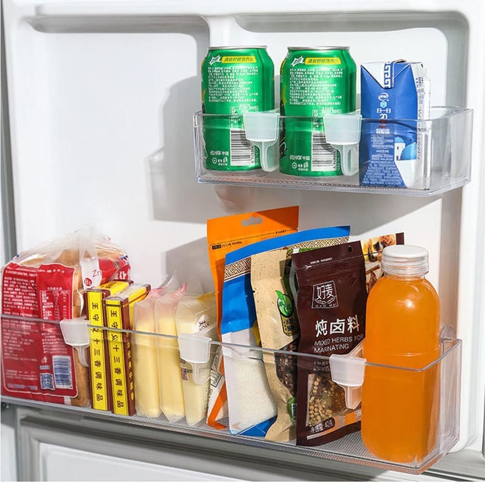 ADVOK Refrigerator Dividers Organizer, 12Pcs Plastic Hanging Ornament, Adjustable Snap-on Storage Box, Fridge Door Space Separators, Kitchen Pantry Gadget