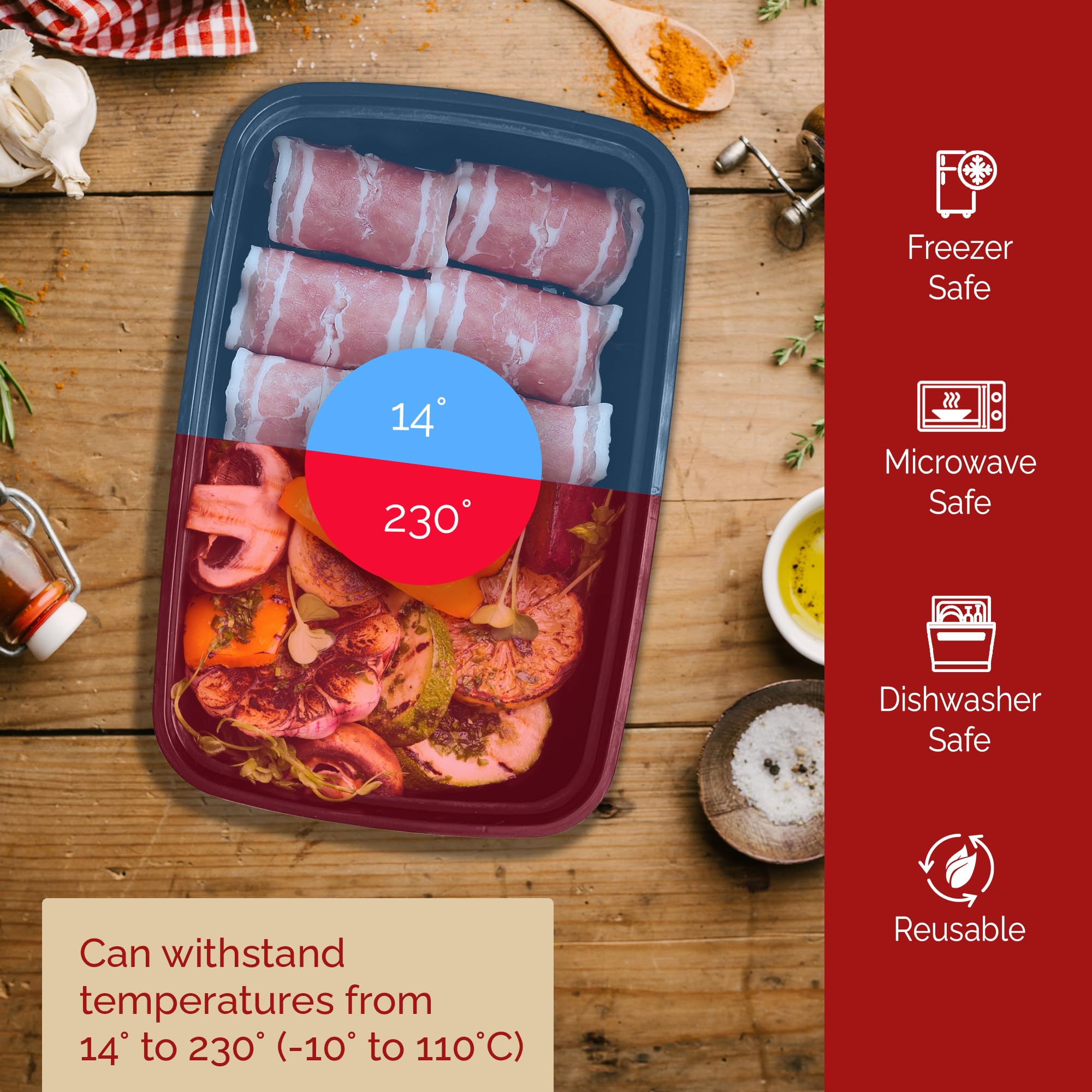 Reli. Meal Prep Containers 38 oz (25 Pack) 1 Compartment Meal Prep Containers Reusable, Microwave Safe | Plastic Togo Box for Food | Disposable Food Box with Lids for Takeout, Leftover