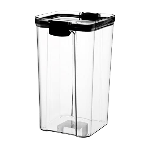 Rvikurc Airtight Food Storage Containers with Lids, Anti Leak Cereal Flour Storage with 4-Side Locks for Solid Food Sugars Soups and Sauces, Freezer-Safe Plastic Pantry Kitchen Organizations