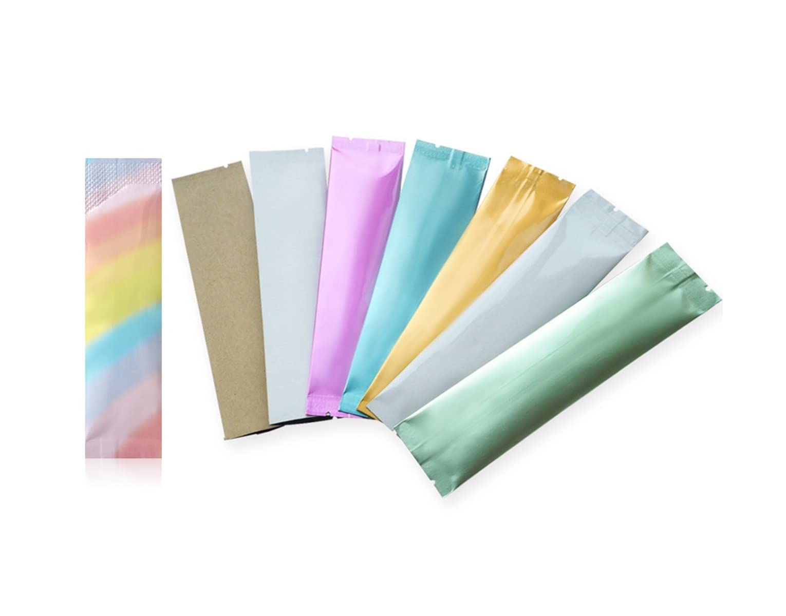 200Pcs Coffee Sugar Bag Heat Seal Aluminum Foil Plastic Bags Matte Colored Ziplock Bags Open Top with Tear Notch Zipper Pouch Food Saver Bag Short Term Food Storage Packaging