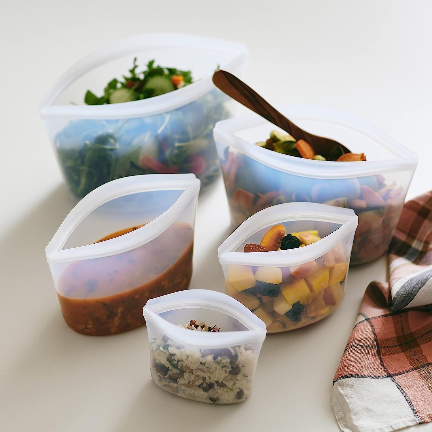 Stasher Premium Silicone Reusable Food Storage Bag, Clear | Microwave, Sous Vide, Dishwasher, Oven and Freezer Safe | BPA Free, Leak-free, Eco-friendly, 2-Cup Bowl