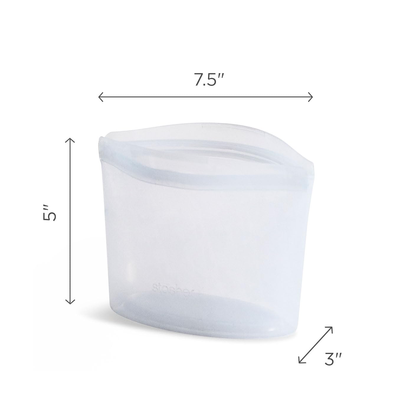 Stasher Premium Silicone Reusable Food Storage Bag, Clear | Microwave, Sous Vide, Dishwasher, Oven and Freezer Safe | BPA Free, Leak-free, Eco-friendly, 2-Cup Bowl